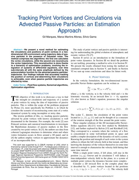 Pdf Tracking Point Vortices And Circulations Via Advected Passive Particles An Estimation