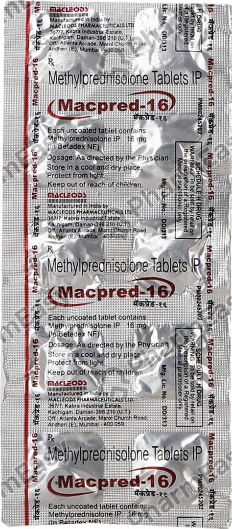 Macpred 16 Mg Tablet 10 Uses Side Effects Price And Dosage Pharmeasy