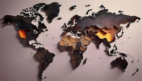 Environmental Impact Concept Digital Map Of The World With Tropical