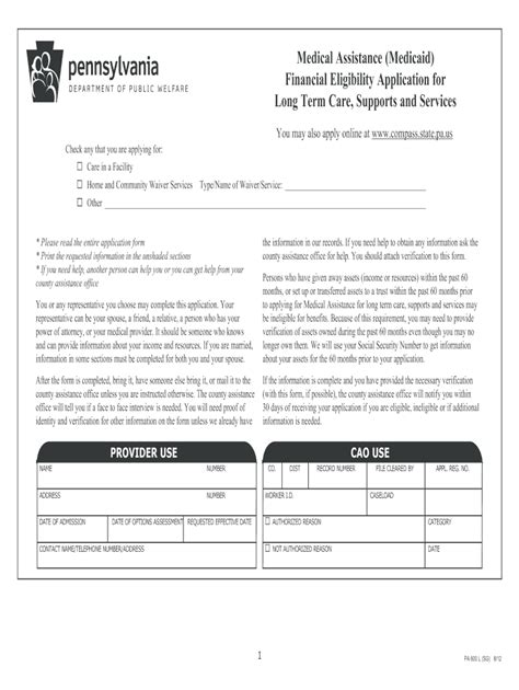 Documentation Required For Medicaid In Pennsylvania Fill Out And Sign