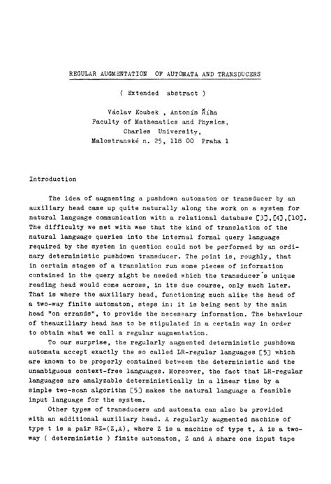 pdf regular augmentation of automata and transducers extended abstract