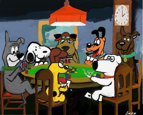 Cartoon Dogs Playing Cards