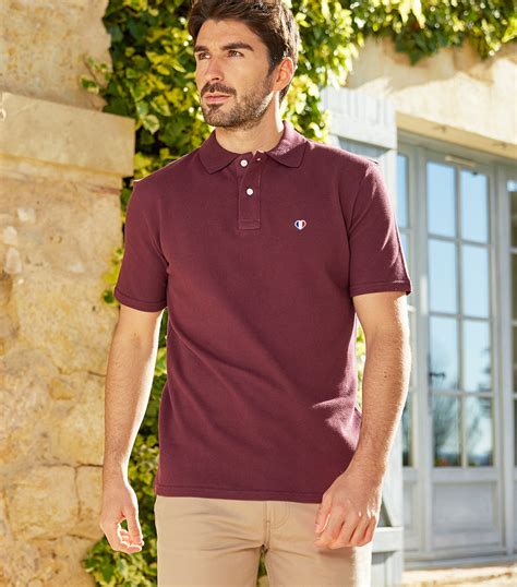 Polo Homme Bordeaux Liconique Made In France Cocorico