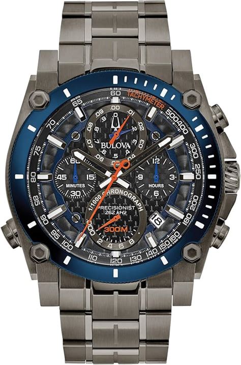 Bulova Precisionist Chronograph Mens Watch Stainless Steel Grey