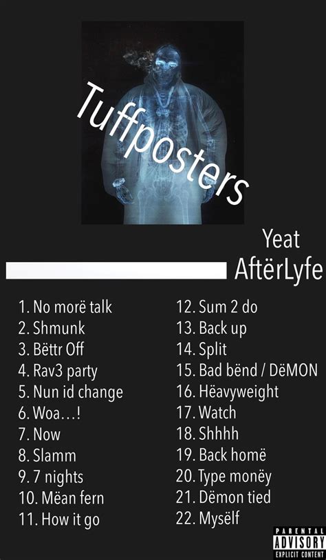 Digital Yeat Aftërlyfe Poster Etsy