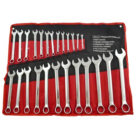 25pc Metric Combination Combo Spanner Set Open Ended Ring 6mm 32mm Ab Tools Online