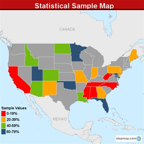 Stepmap Statistical Sample Map Landkarte Für Usa