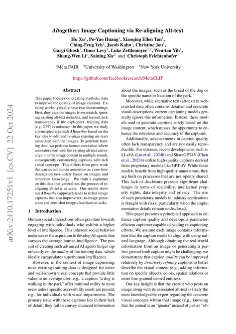 Pdf Altogether Image Captioning Via Re Aligning Alt Text