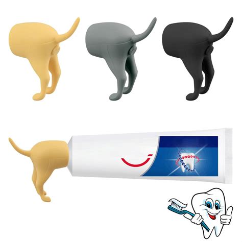 Apenali Toothpaste Topper Funny Pooping Dog Butt Toothpaste Cap