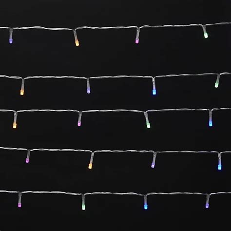 120 rainbow led with timer function string lights with 12 2m clear cable