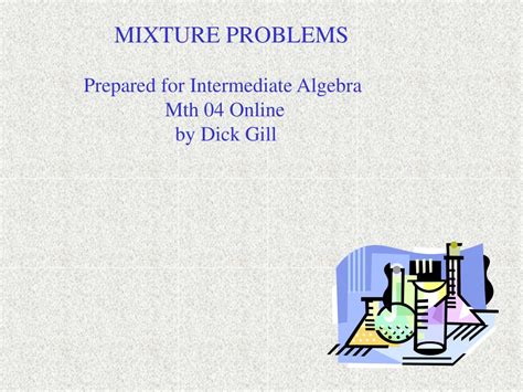 PPT MIXTURE PROBLEMS PowerPoint Presentation Free Download ID 4362475
