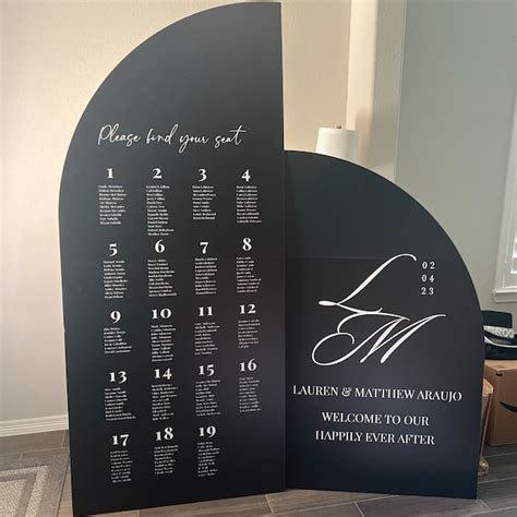 Arch Seating Chart Large Wedding Seating Chart Arched Panel With Easel
