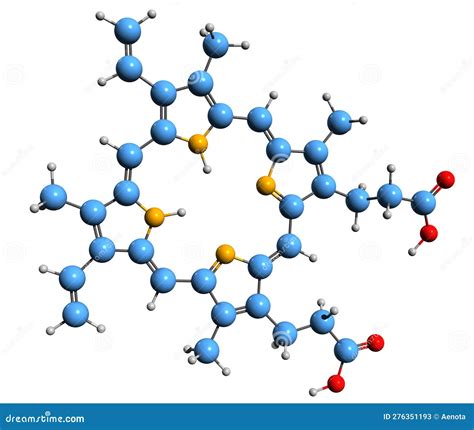 3d Image Of Protoporphyrin Ix Skeletal Formula Stock Illustration