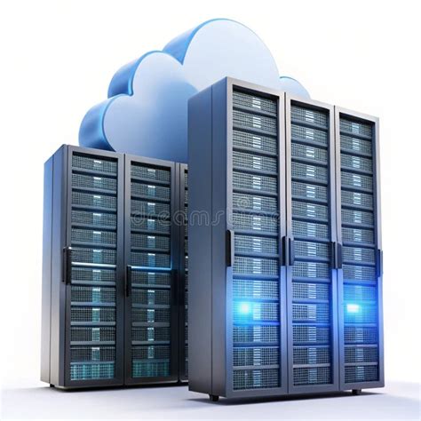 Cloud Computing Server Digital Data Storage And Network Infrastructure Stock Illustration