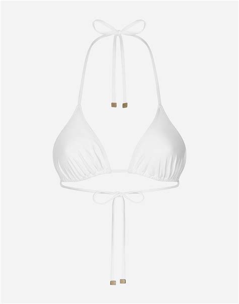 Triangle Bikini Top In White For Women Dolceandgabbana® Us