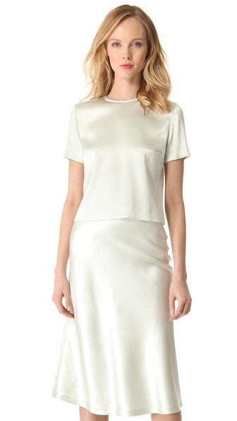 Rochas Satin Cropped Tee Shopbop Resort 2016 Fashion Fashion Show