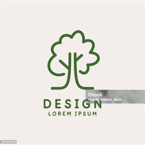 현대 엠블럼은 선형 나무입니다 푸른 나무는 순수한 생태 자연 및 자연 환경의 표시입니다 0명에 대한 스톡 벡터 아트 및 기타 이미지 Istock