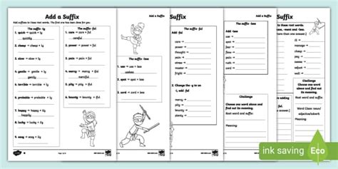 Adding A Suffix Differentiated Worksheets Teacher Made