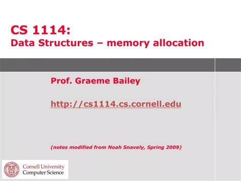 Ppt Cs 1114 Data Structures Memory Allocation Powerpoint