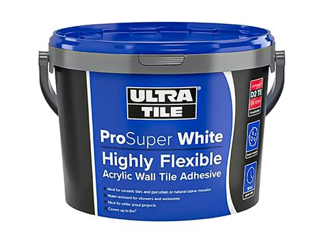 Ultra Tile Fix Prosuper Flexible White Ready Mixed Wall Tile Adhesive 15kg