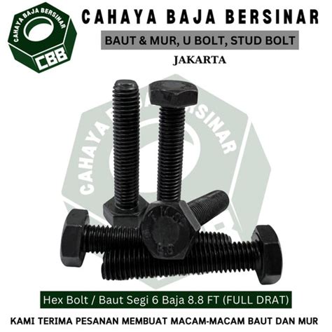 Jual Hex Bolt Baut Segi 6 Baja 88 Ft Full Drat M14 20 M14 X