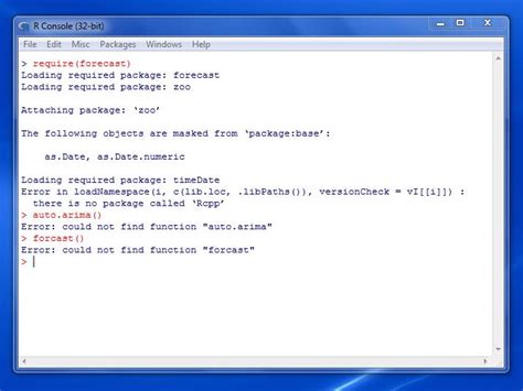 R Not Able To Load The Forecast Or Autoarima Functions Stack Overflow