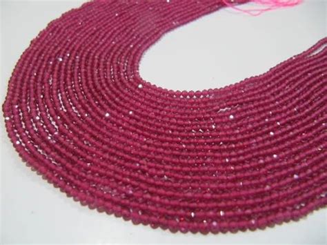 Aaa Quality Natural Ruby Lab Created Size 2mm Round Faceted Beads Strand 15 Inches Long At ₹ 424