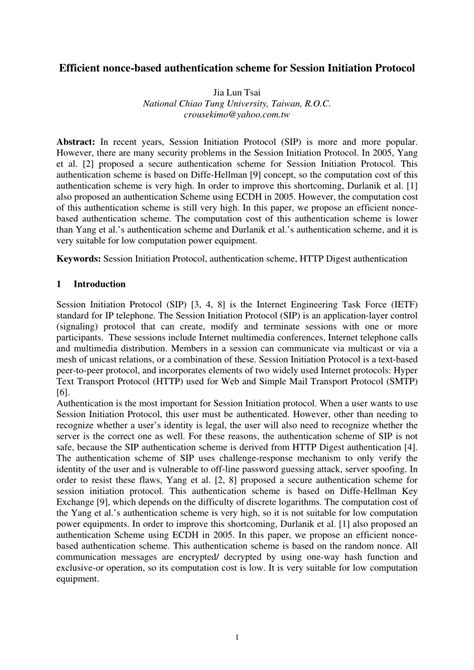 Pdf Efficient Nonce Based Authentication Scheme For Session