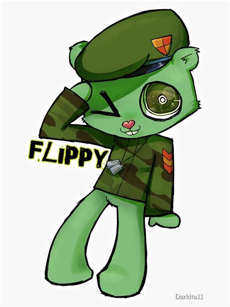 Happy Tree Friends Flippy Chibi Sticker Sticker For Sale By Darkita11 Redbubble