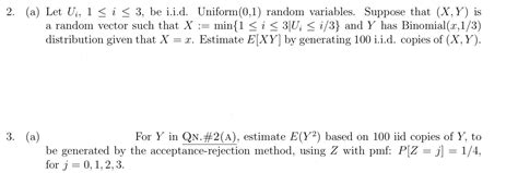 solved a let ui 1≤i≤3 be i i d uniform 0 1 random