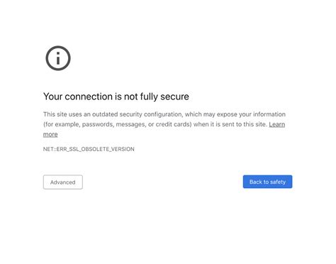 Chromium Blog Chrome UI For Deprecating Legacy TLS Versions