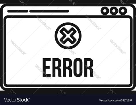 Error Web Page Icon Outline Style Royalty Free Vector Image