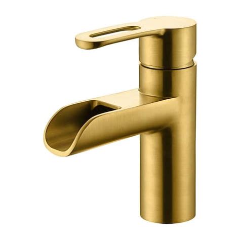 Luxier Waterfall Single Hole Single Handle Bathroom Faucet In Brushed