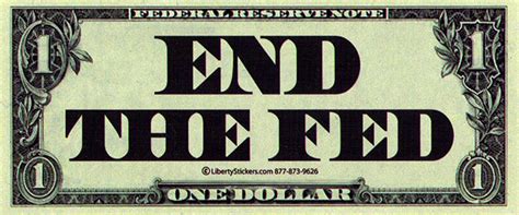 End The Fed Bumper Sticker Decal Peace Resource Project