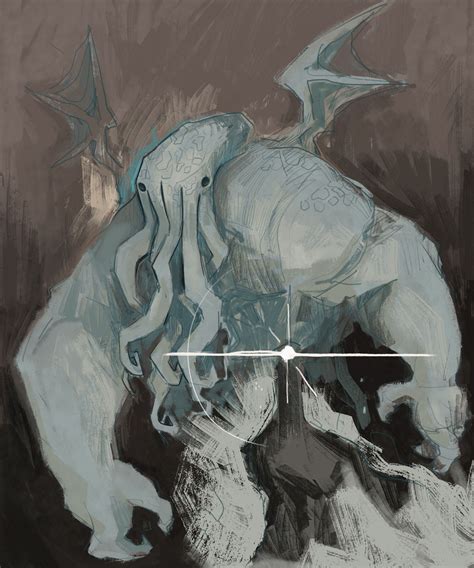 Artstation Chtullu Rising Thiago Lehmann Cosmic Horror Horror Cthulhu Mythos