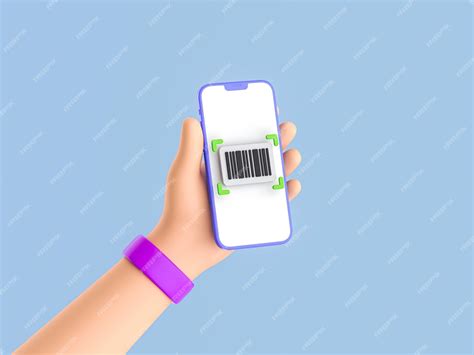 Premium Photo Cartoon Hand With Mobile Phone Scanning Barcode Bar Code Scan To Smartphone Qr