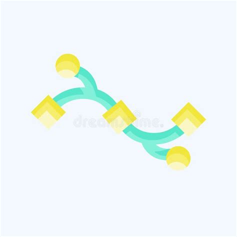Icon Bezier Curve Related To Graphic Design Tools Symbol Flat Style Simple Design Editable