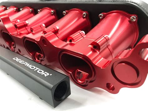 Cnc 2jz Ge Intake Manifold Fuel Rail 90mm Throttle Body Set 6 Injector Deepmotor