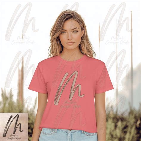 Gildan 5000 Coral Silk T Shirt Mockup Digital Product Gildan T Shirt