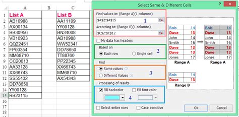 how to compare two columns and highlight when found in another column