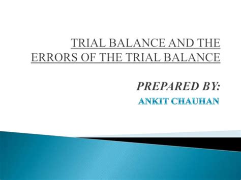 Errors Not Revealed By A Trial Balance Docx
