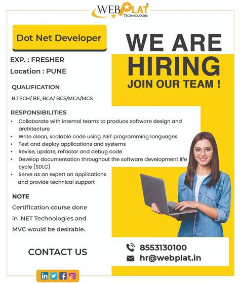 Sharan Shetty On Linkedin Hiring Dotnetdeveloper Freshers Jobalert