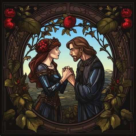 Premium Vector Adam And Eve Love Illustration