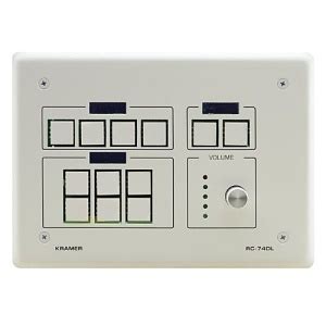 Kramer RC74DL W 12 Button Ethernet And KNET Control Keypad With Knob And Displays US White