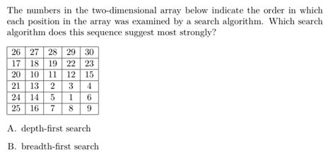 Solved The Numbers In The Two Dimensional Array Below