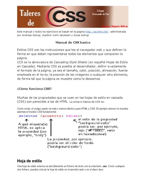 Manual De Css Basico Pdf Html Archivo De Computadora
