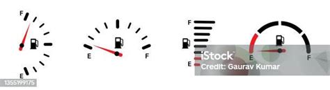 연료 계량기 표시기 가스 탱크 화살표가있는 다른 대시 보드 자동 패널 장비 전체 연료 게이지 아이콘 세트입니다 벡터 그림입니다 0명에 대한 스톡 벡터 아트 및 기타 이미지