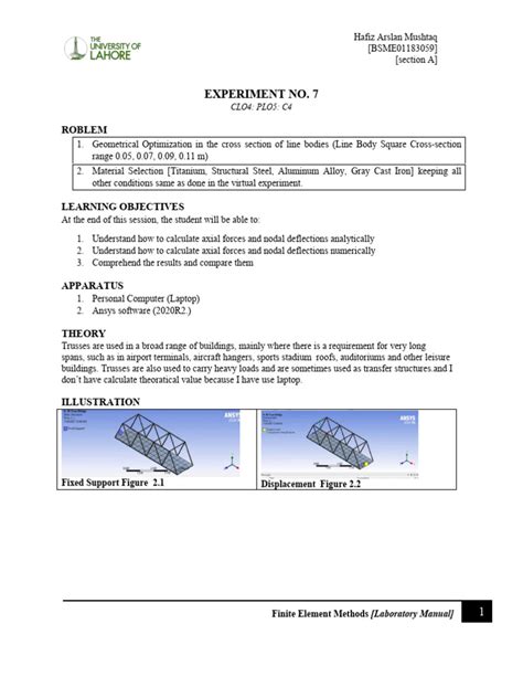assignment 07 experiment pdf deformation engineering cartesian