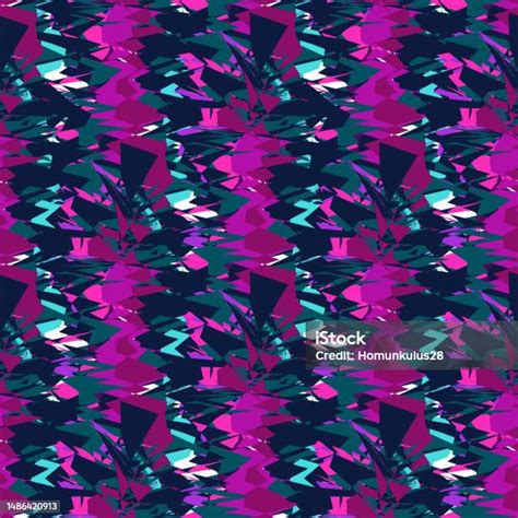 극적인 색상 팔레트의 추상적인 이음매 없는 뾰족한 각진 패턴 가시에 대한 스톡 벡터 아트 및 기타 이미지 가시 개념 검은색 Istock