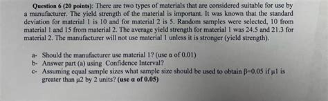 Solved Question 6 20 Points There Are Two Types Of